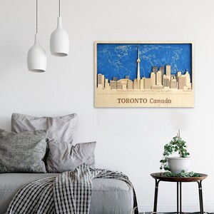 Toronto 3D City Unique City Decor Travel Wall Art City Wood Poster ...