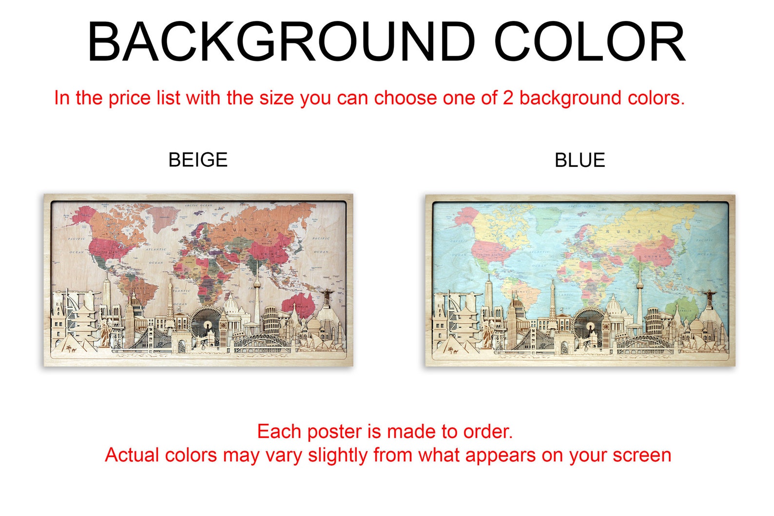 3 Panels Art Push Pin World Map Wood Wall Decor Map to Mark - Etsy