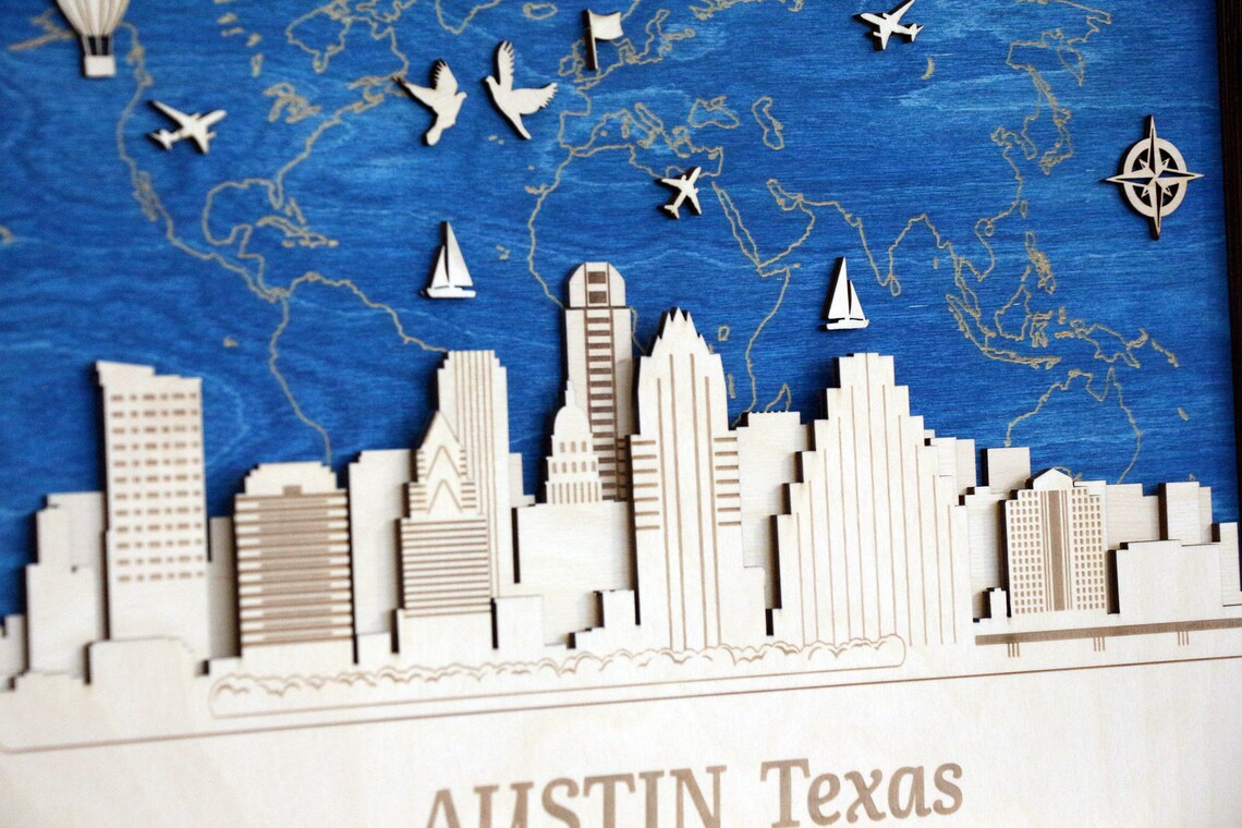 Austin Wall Decor Personalize Gifts City Skyline Home Decor - Etsy