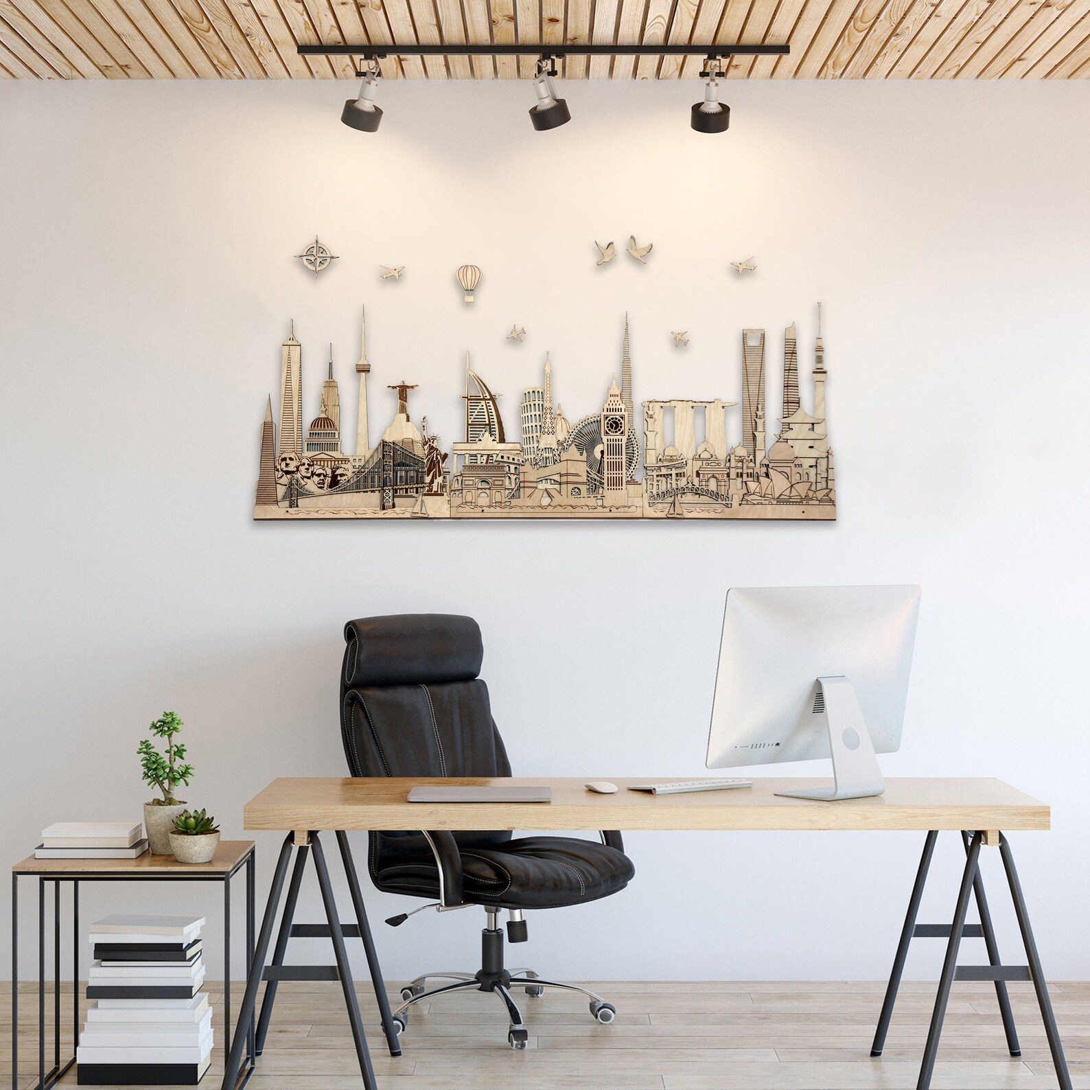 World Landmarks Skyline Travel Wall Decor Exclusive Gift 3D Cityscape ...