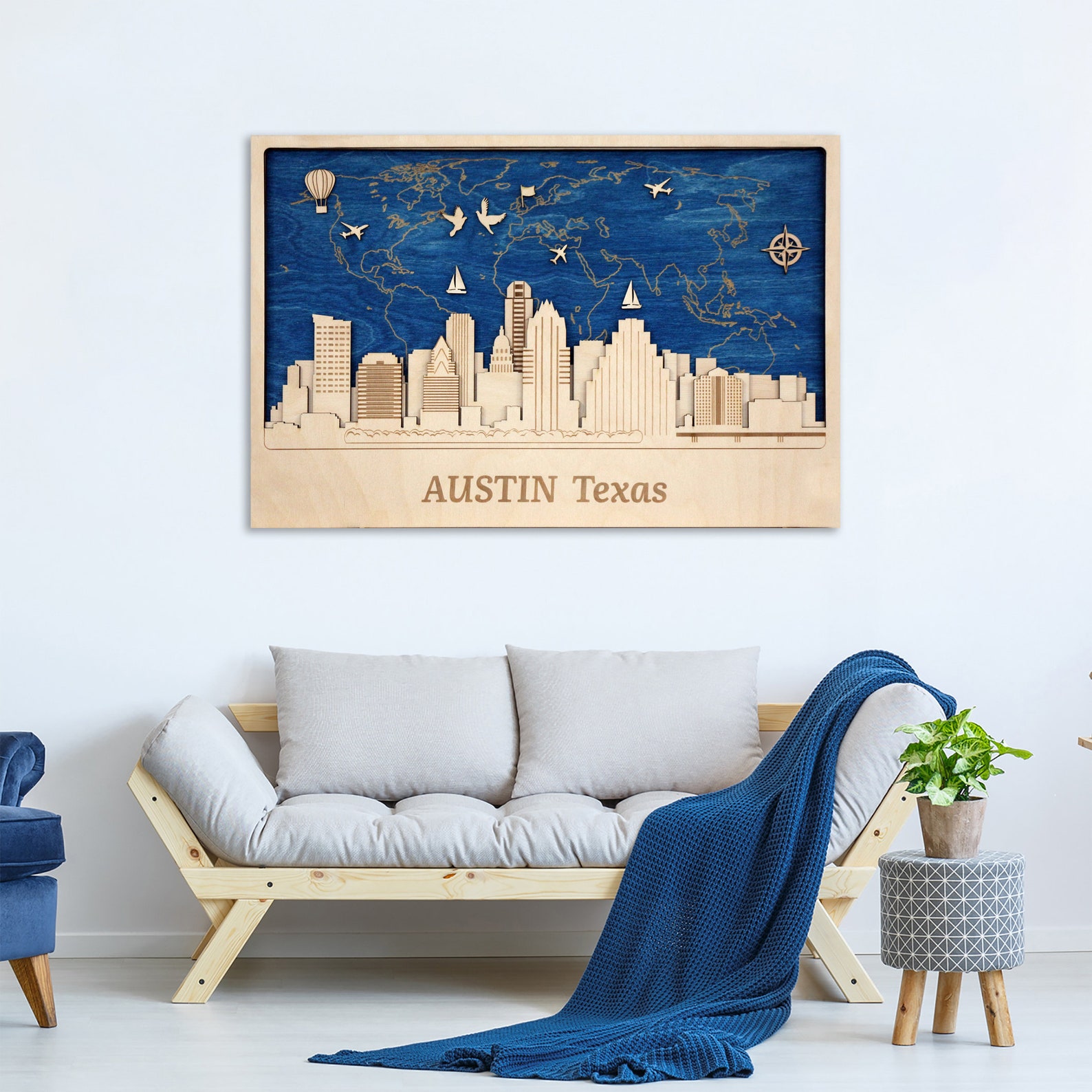 Austin Wall Decor Personalize Gifts City Skyline Home Decor - Etsy