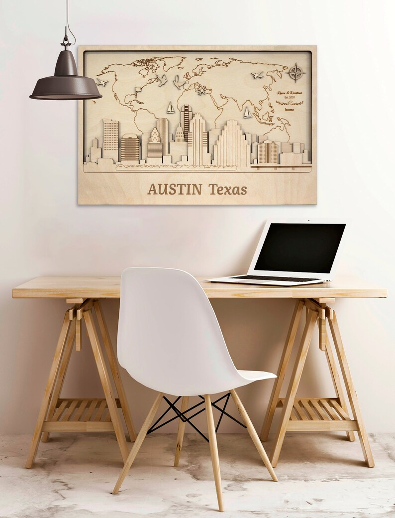 Austin Wall Decor Personalize Gifts City Skyline Home Decor - Etsy