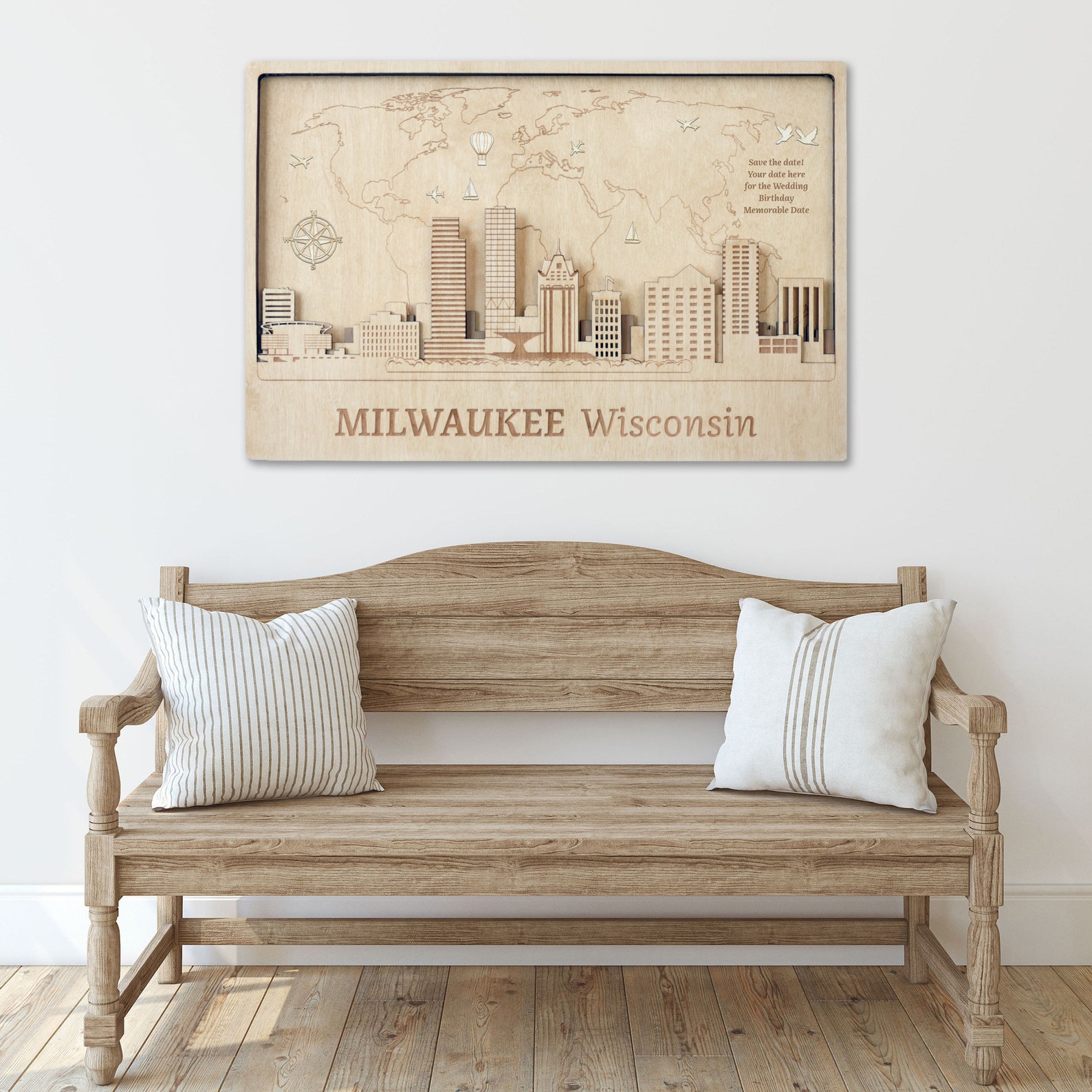 Milwaukee Wall Art Home Decor Personalize Housewarming Gift - Etsy