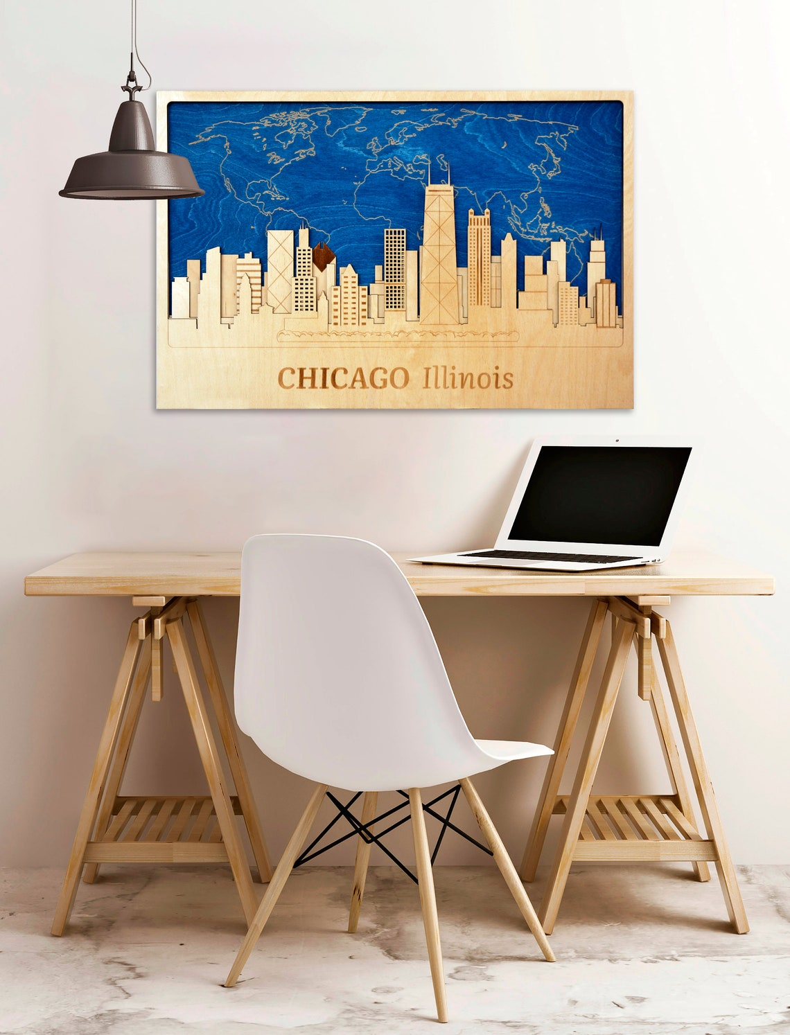 Chicago Home Decor Chicago Wall Art City Skyline Travel Decor Illinois ...