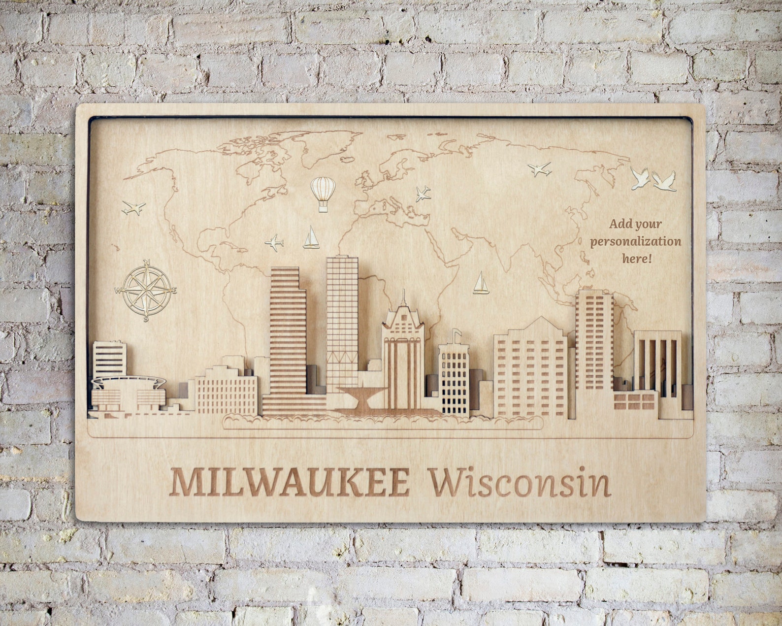 Milwaukee Wall Art Home Decor Personalize Housewarming Gift - Etsy