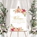 Wedding Day Sign, Wedding Day Welcome Sign, Floral Wedding Day Welcome ...