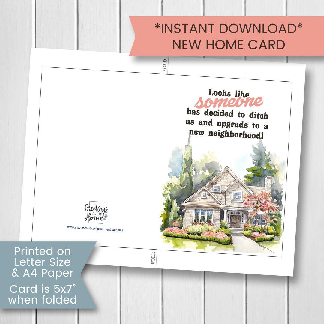 Funny Moving Farewell Card, Printable Sarcastic New Home Card for ...