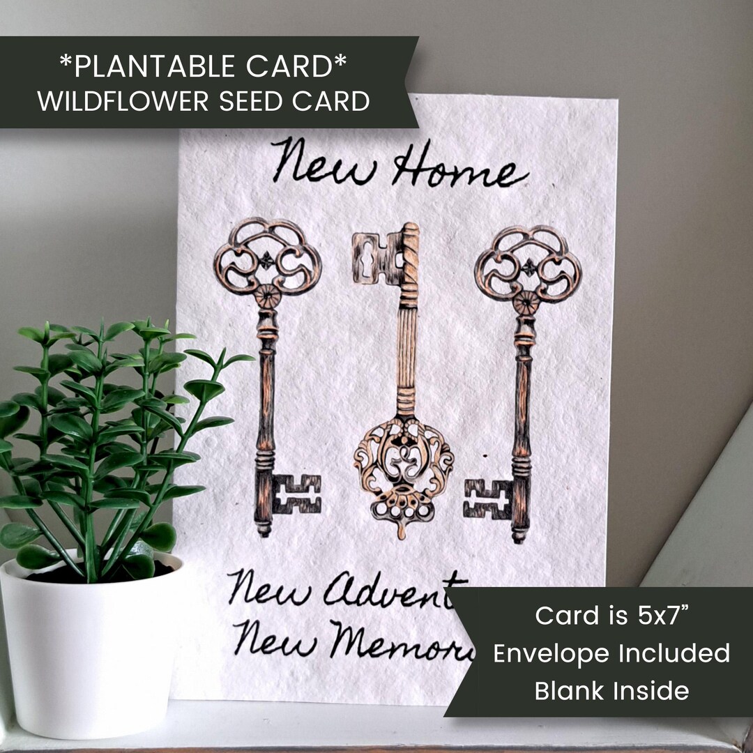 Plantable Moving Farewell Card, Printed New Home Card, Goodbye Card for ...