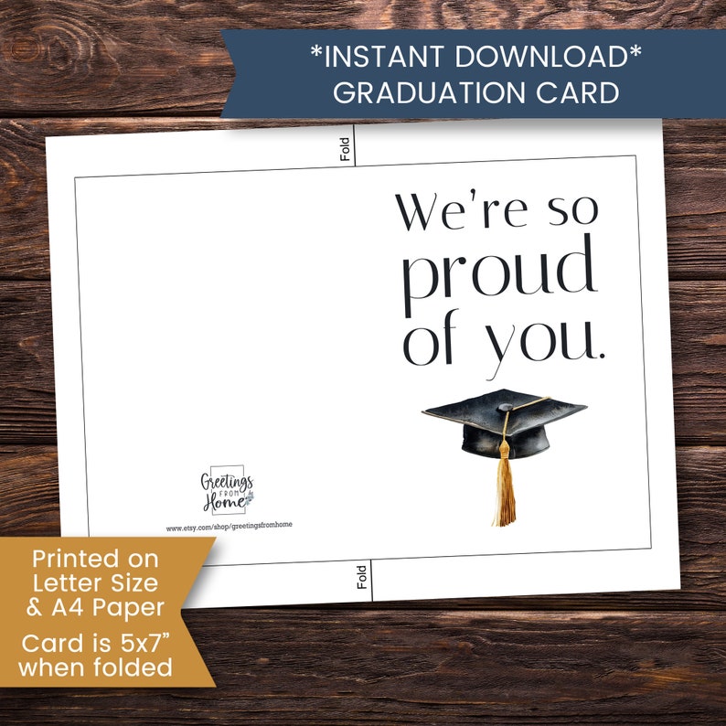 Printable Graduation Card for Son, High School Graduate Card for ...