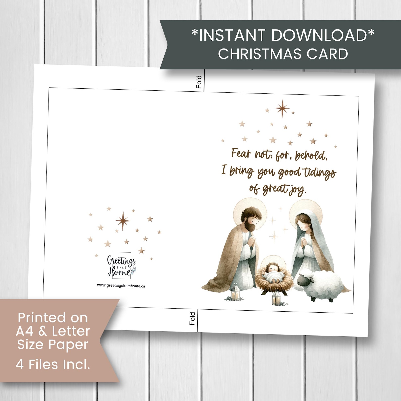 Printable Nativity Christmas Card, Christian Christmas Card, Religious ...