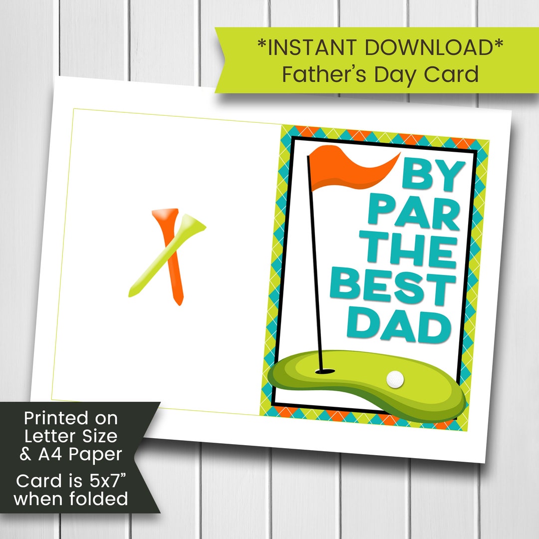 Printable Golf Father's Day Card, Best Dad by Par (digital Download) - Etsy