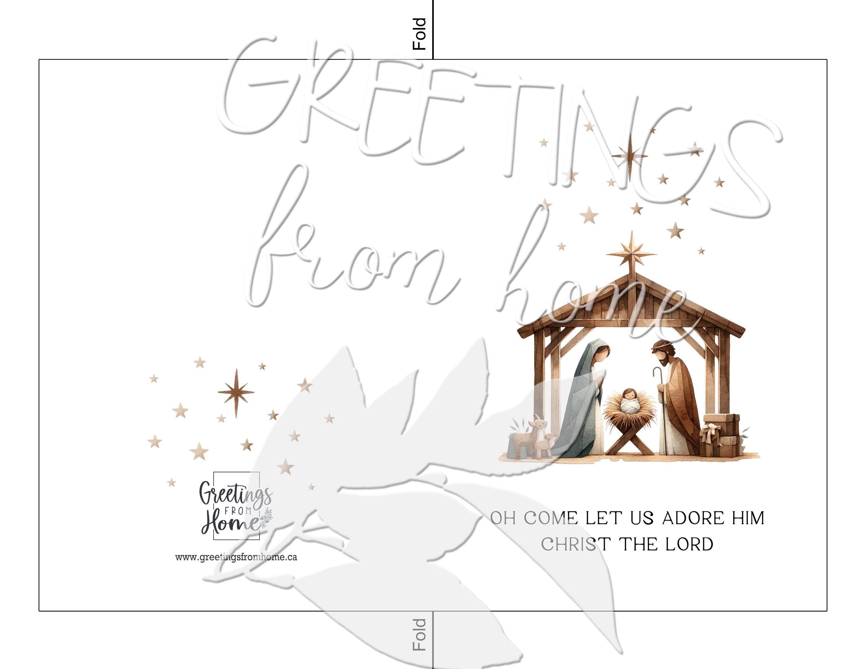 Printable Nativity Christmas Card, Christian Christmas Card, Religious ...