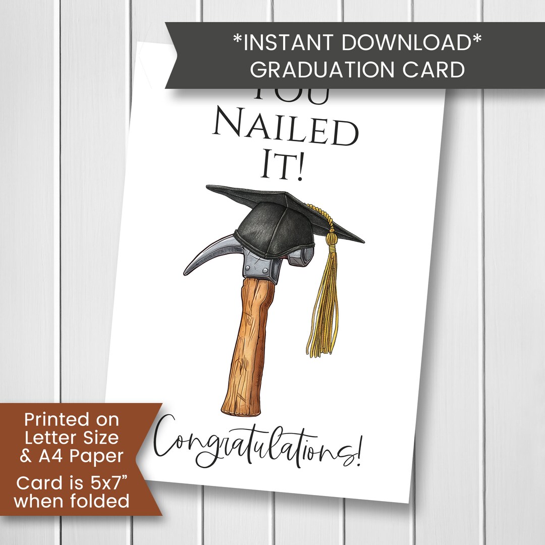 Printable Funny Graduation Card for Son Brother for High School ...
