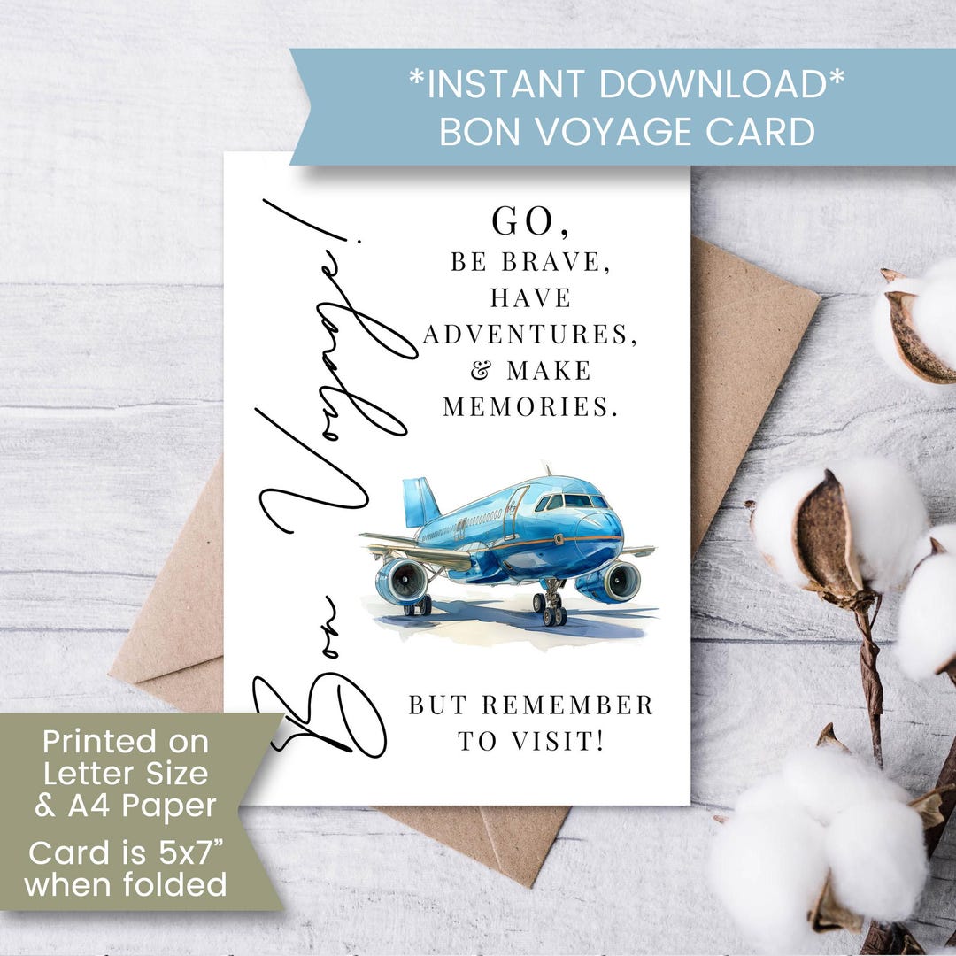 Printable Goodbye Card for Son, Bon Voyage Card for Daughter ...