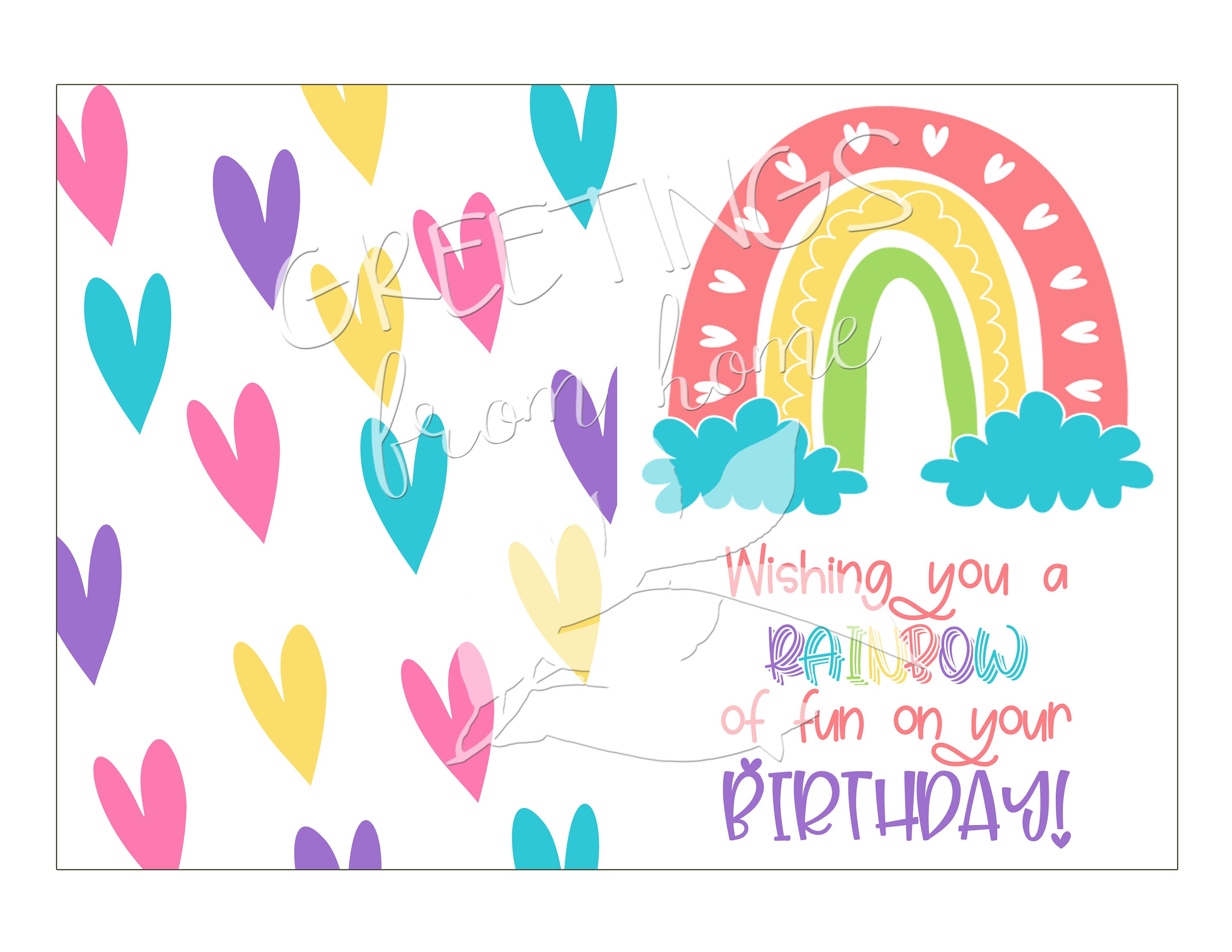 Printable Rainbow Card Rainbow Birthday Card Boho Rainbow | Etsy