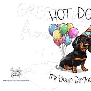 Weiner Dog Birthday Card for Friend, Printable Dachshund Birthday Card ...