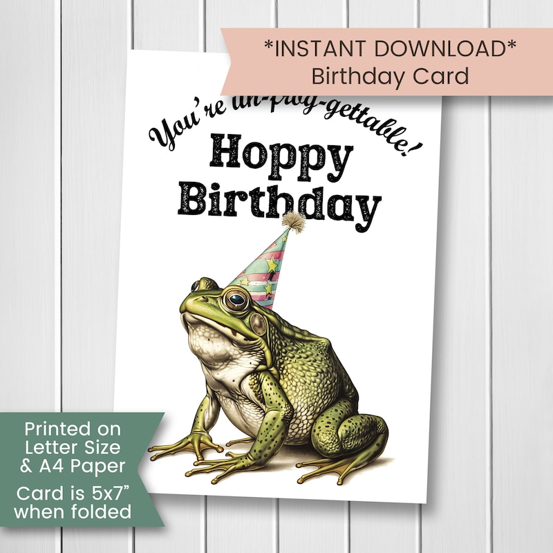 Funny Frog Birthday Card - Etsy
