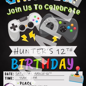 Printable Video Game Invitation Template, Blank Fill in Game Invitation ...