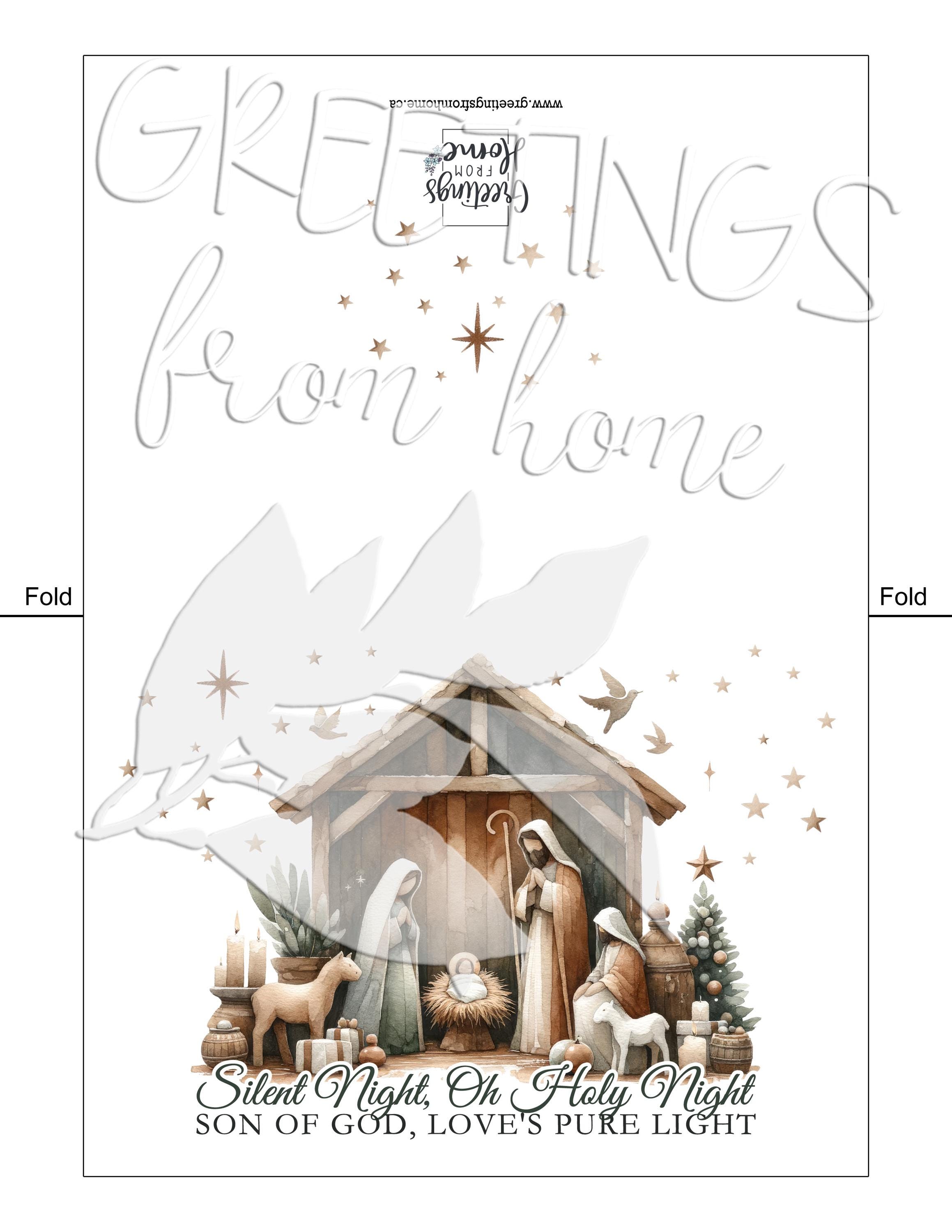 Printable Nativity Christmas Card, Christian Christmas Card, Silent ...