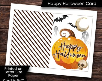 Happy Halloween Card Pumpkin - Etsy