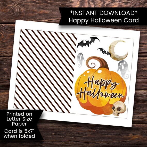 Printable Halloween Card Happy Halloween Card Printable | Etsy