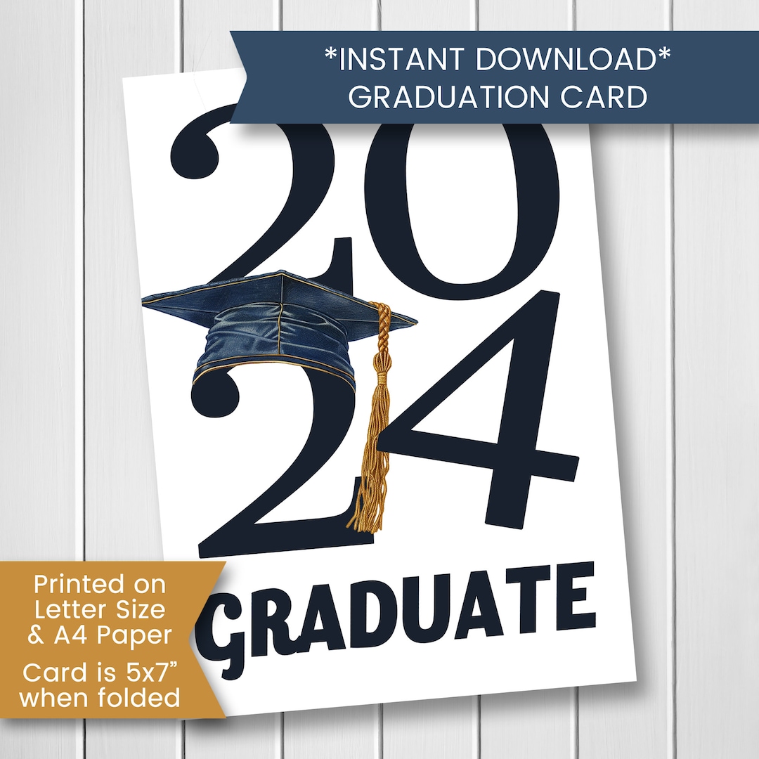 Printable 2024 Graduation Card for Son Daughter Brother Sister ...