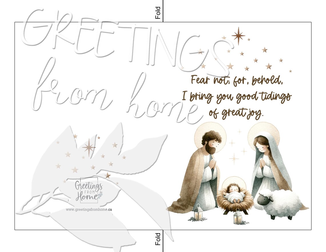 Printable Nativity Christmas Card, Christian Christmas Card, Religious ...