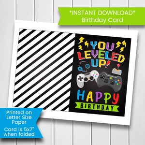 Video Game Birthday Card Printable, Printable Gamer Birthday Card, for ...