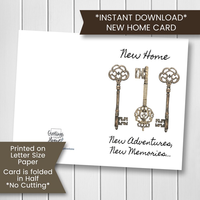 New Home Card Printable, Housewarming Card for Son, Congratulations New ...