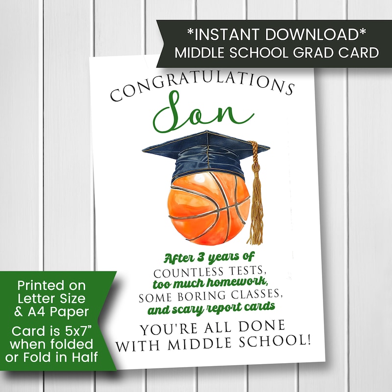 8th Grade Graduation Card - Etsy