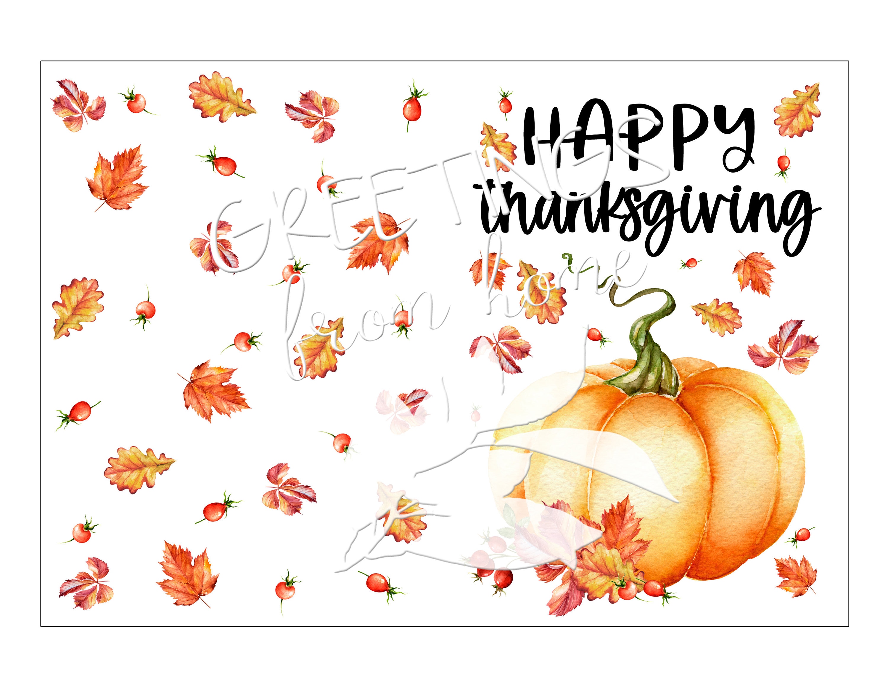 Printable Thanksgiving Card Happy Thanksgiving Card | Etsy