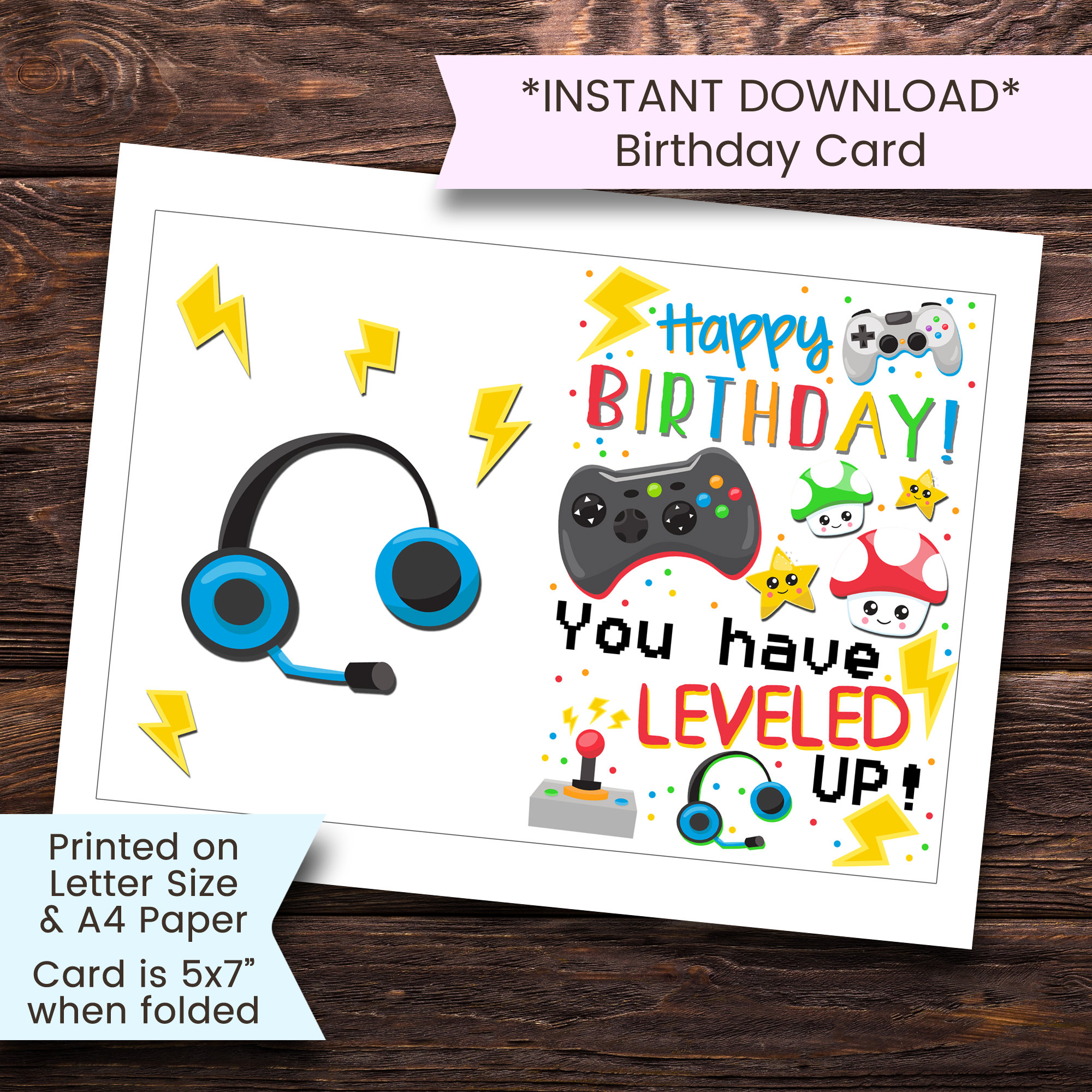 Xbox 360 Printable Birthday Cards Printable 21st Birthday Card, Gamer