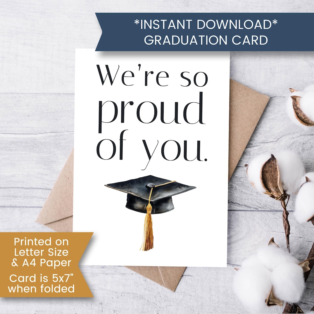Printable Graduation Card for Son, High School Graduate Card for ...