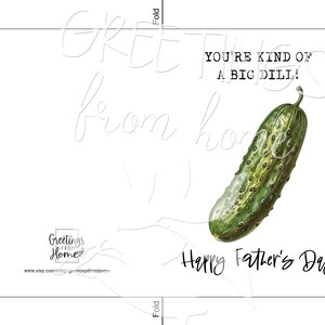 Printable Pickle Father's Day Card for Dad, Funny Card for Father's Day ...