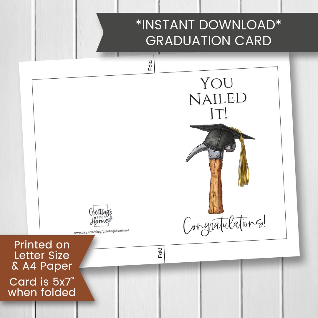 Printable Funny Graduation Card for Son Brother for High School ...
