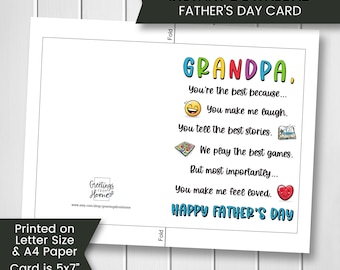 Printable Fathers Day Cards for Grandpa, Grandpa Bear Father's Day ...