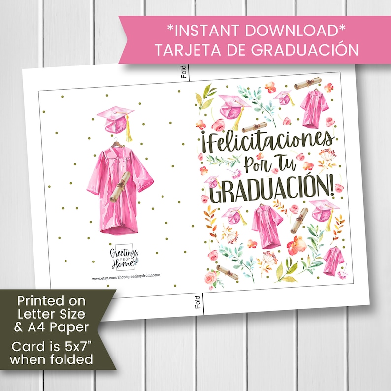 Printable Spanish Graduation Card for Her, Grad Card for Daughter, Grad ...