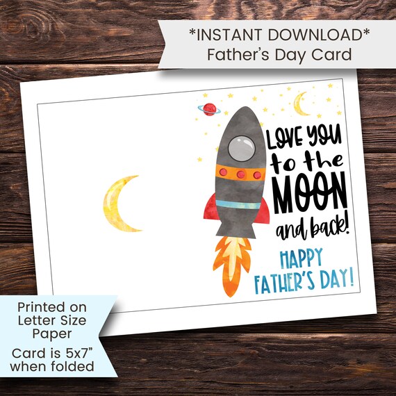 Father's Day Card Space Fathers Day Card Love You to the - Etsy