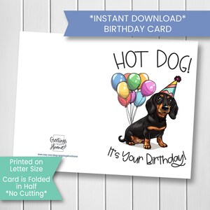 Weiner Dog Birthday Card for Friend, Printable Dachshund Birthday Card ...