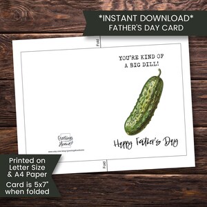 Printable Pickle Father's Day Card for Dad, Funny Card for Father's Day ...