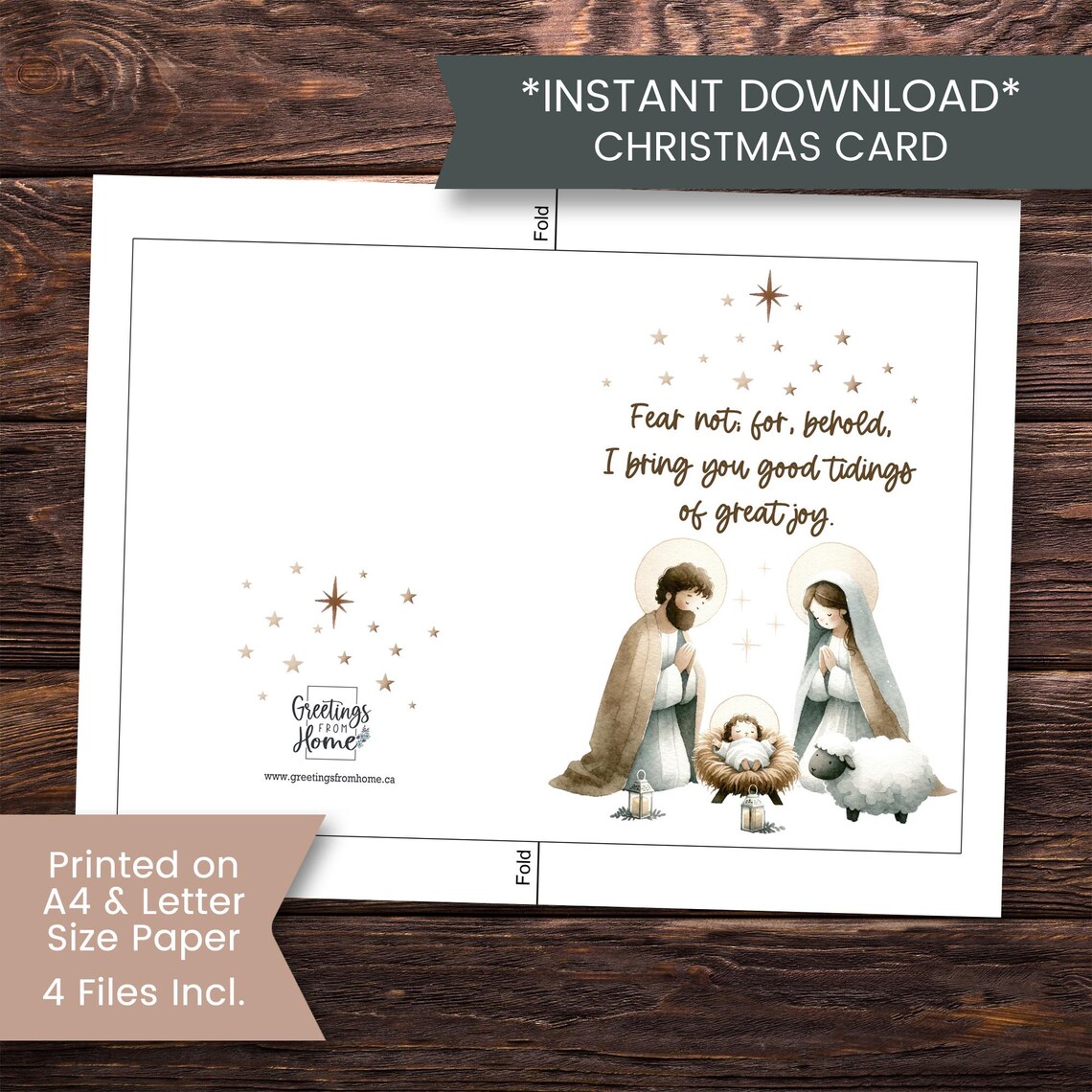 Printable Nativity Christmas Card, Christian Christmas Card, Religious ...