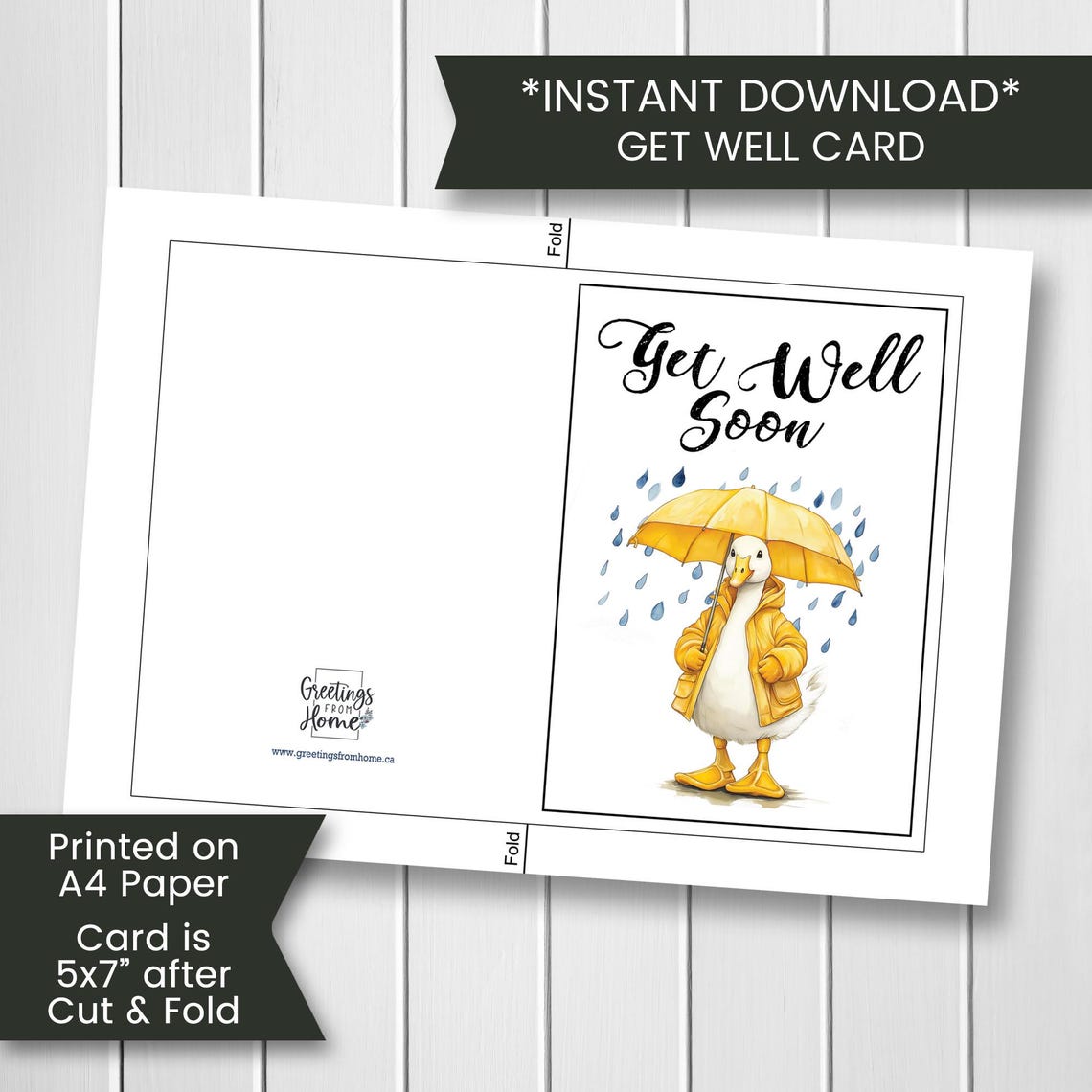 Printable Get Well Card for Friend, Goose Get Well Soon Card for Her ...