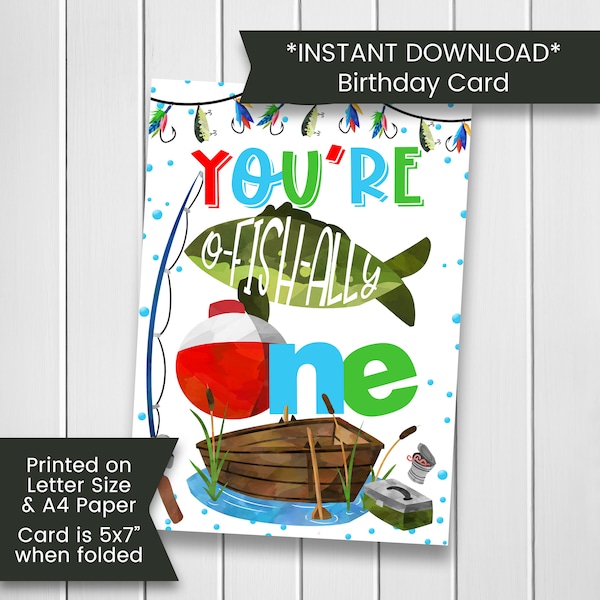 Fishing Birthday Card - Etsy