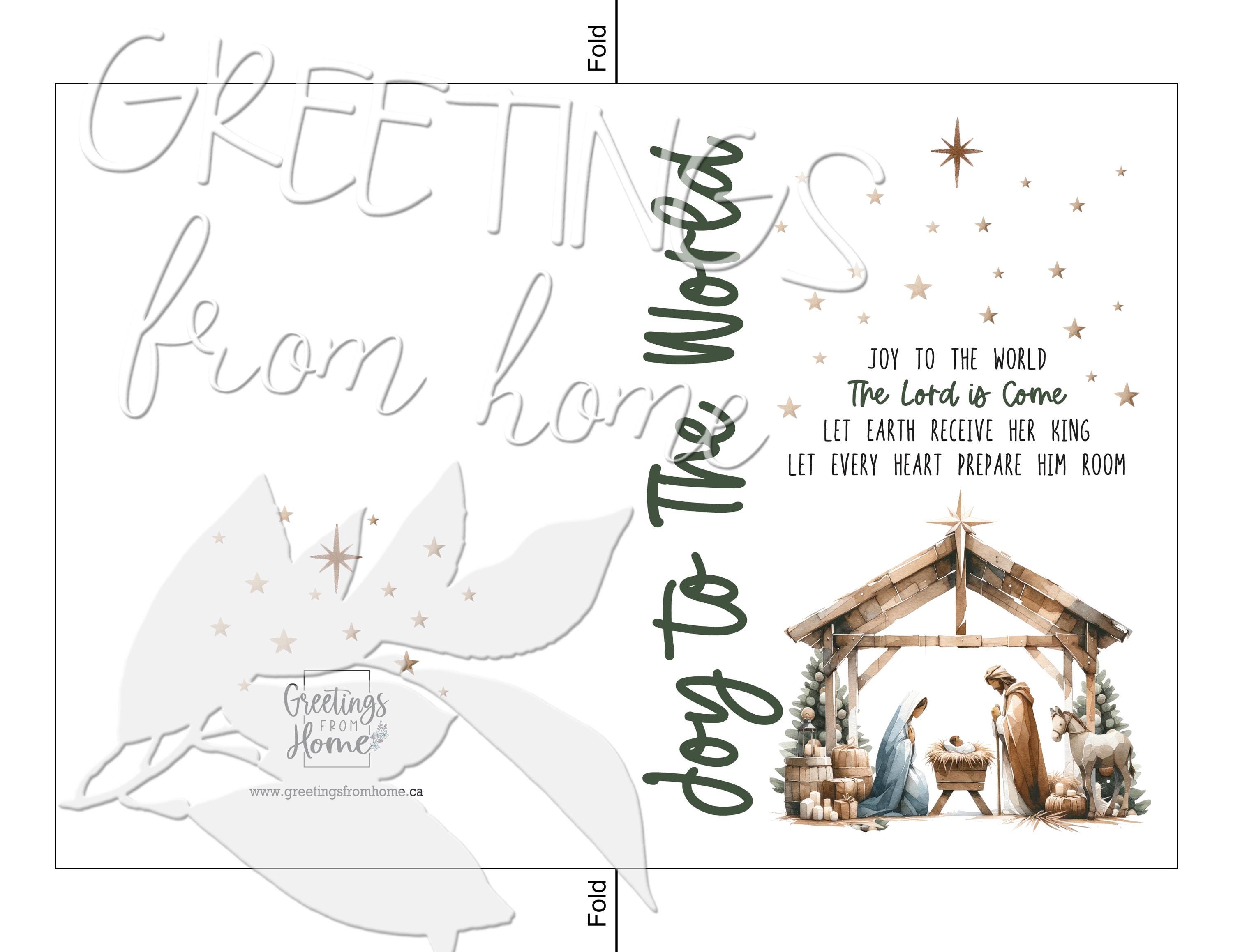 Printable Nativity Christmas Card, Christian Christmas Card, Joy to the ...