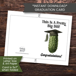 Printable Funny Pickle Graduation Card for Son, Brother, Sister, Nephew ...