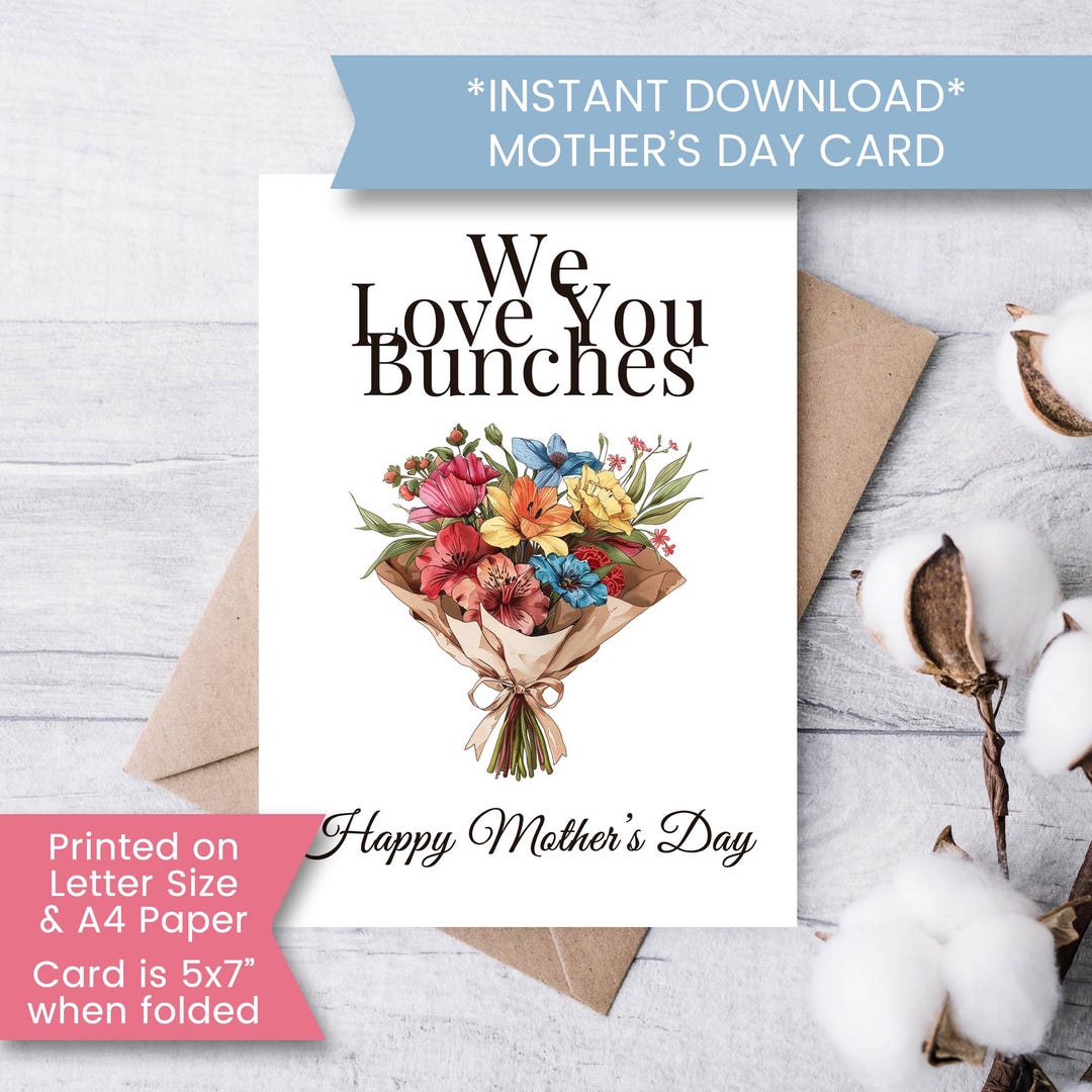 Mothers Day Card Printable, Funny Mother's Day Card, We Love You ...