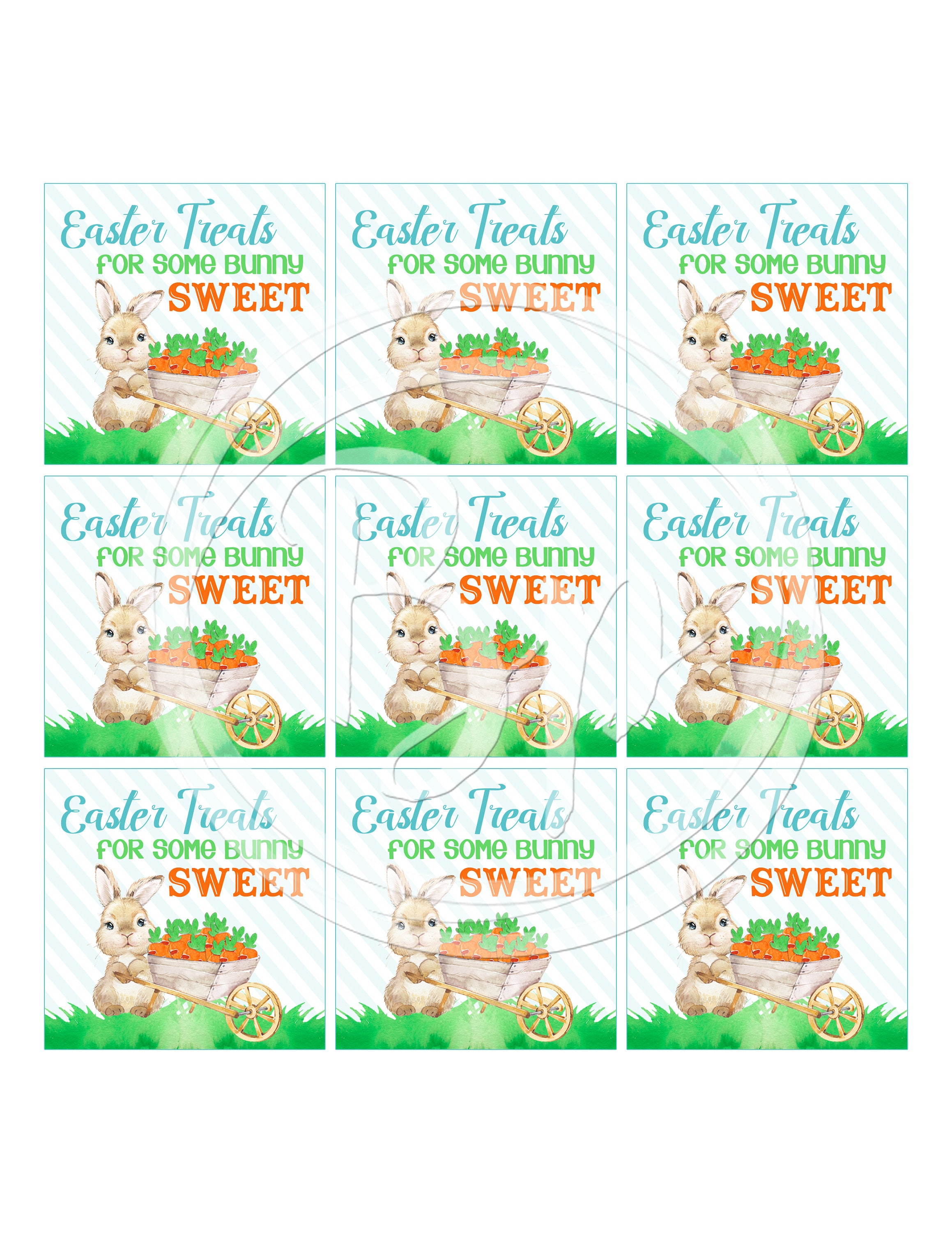 Easter Tags Printable Easter Basket Tags Easter Bunny Tag | Etsy