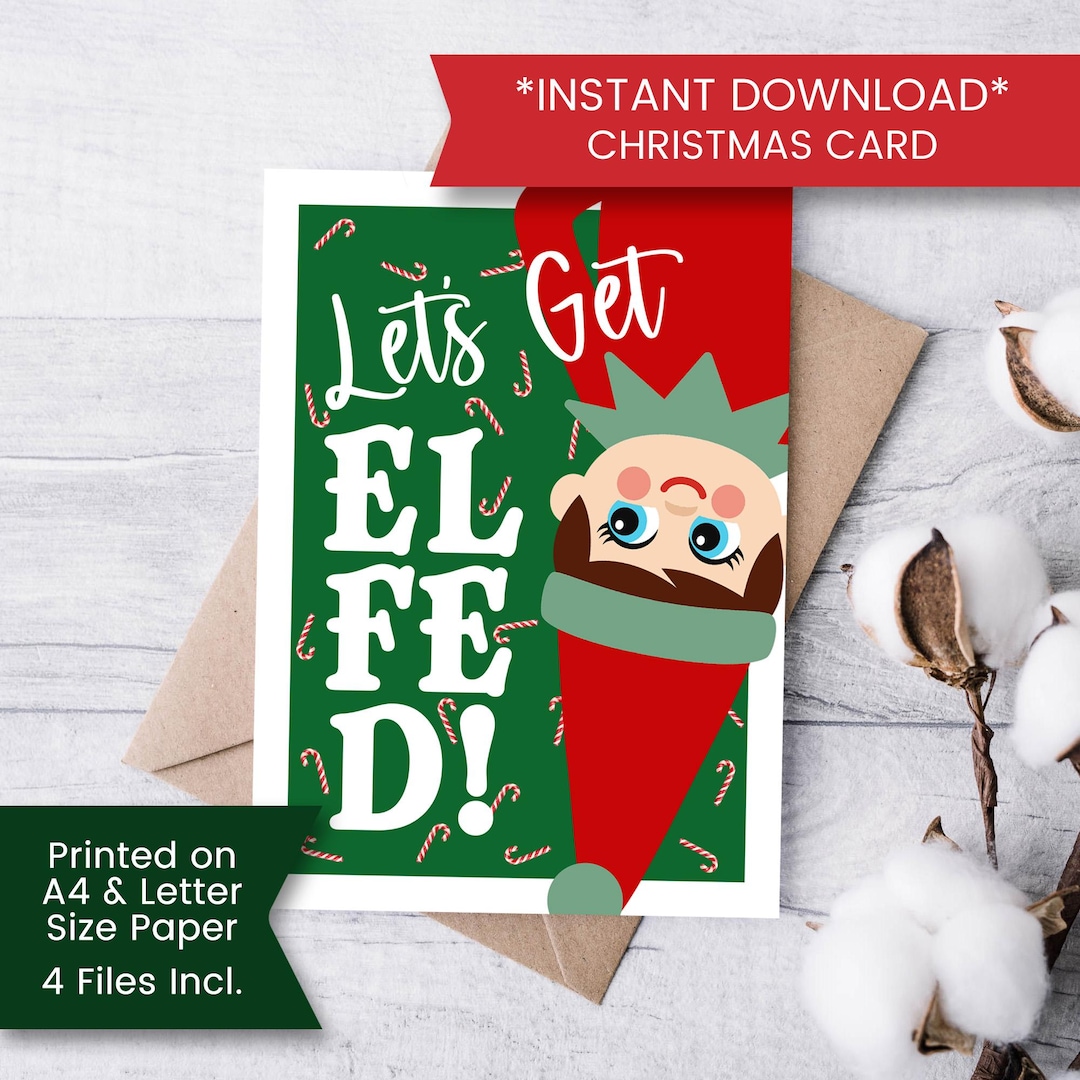 Printable Funny Christmas Card From Elf, Christmas Party Card for Host ...