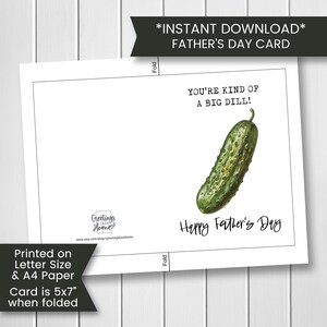 Printable Pickle Father's Day Card for Dad, Funny Card for Father's Day ...