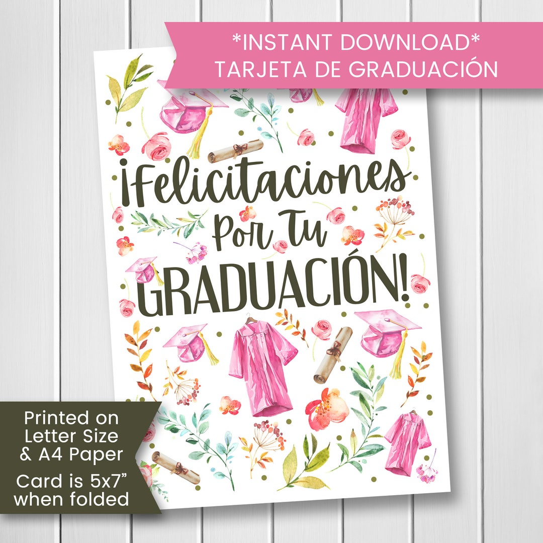 Spanish Graduation Card for Daughter Printable, Graduation Card for Her ...